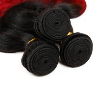 China 3 Bundles 100% Virgin Remy Human Hair Extensions Ombre Body Wave 1B Red 18 Inch for sale