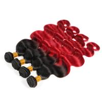 China 100% Brazilian Virgin Ombre Body Wave Human Hair Extensions 10-30 Inch 1B/Red for sale