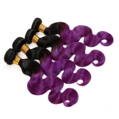 China Body Wave Ombre Hair Extensions 100% Virgin Human Hair 18 Inch Comfortable Real Hair for sale