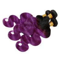 China Body Wave Ombre Hair Extensions 100% Virgin Human Hair 18 Inch Comfortable Real Hair for sale