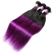 China Peruvian Straight Hair 7A Ombre Human Hair Extensions 1B Purple 10-30 Inch for sale