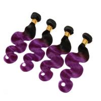 China 100% Brazilian Virgin Body Wave Human Hair Extensions Ombre 1B Purple 18 Inch for sale