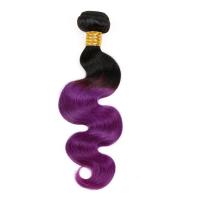 China 100% Brazilian Virgin Body Wave Human Hair Extensions Ombre 1B Purple 18 Inch for sale