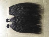 China Grade 8A Peruvian Curly Hair Extensions Kinky Straight With 4x4 Closure for sale