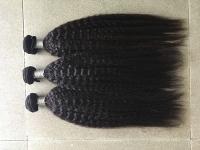 China Pure Peruvian Virgin Hair Kinky Straight Weave 10-30 Inch 100g Natural Black No Chemical for sale