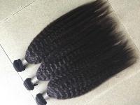 China Coarse Yaki Peruvian Human Hair Weave Kinky Straight 100g 18 Inch Hair Extensions for sale