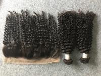 China 100% Peruvian Virgin Human Hair Weave Kinky Curly 13x4 Lace Frontal 10-30 inch for sale