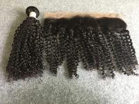 China 13x4 Lace Frontal 8A Virgin Hair Kinky Curly Peruvian Human Hair Weave 10-30 Inch for sale