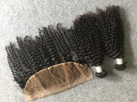 China Peruvian Kinky Curly Virgin Human Hair Weave 13x4 Lace Frontal 10-30 Inch 100g for sale
