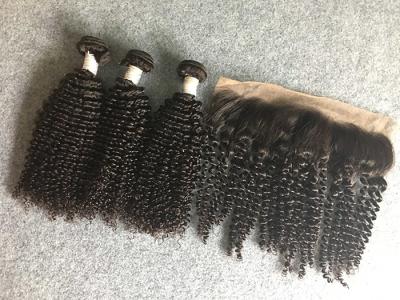 China 13x4 Ear to Ear 8A Peruvian Virgin Kinky Curly Lace Frontal Natural Black 10-30 inch for sale