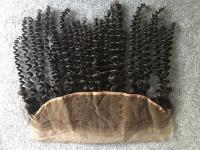 China Brazilian Kinky Curly 13x4 Lace Top Closure Human Hair Ear To Ear Lace Frontal 100g 10-30inch for sale