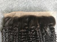 China Brazilian Kinky Curly 13x4 Lace Top Closure Human Hair Ear To Ear Lace Frontal 100g 10-30inch for sale