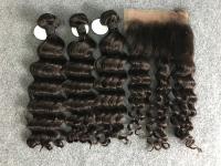 China Brazilian Virgin Hair Loose Wave Weave with Frontal 10-30 Inch 100g for sale