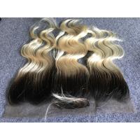 China Russian Ombre Human Hair Body Wave 13x4 Lace Frontal Ear to Ear 100% Virgin Remy Hair for sale