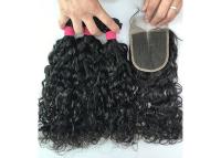 China 100% Virgin Peruvian Water Wave Human Hair With Closure Undyed Color for sale