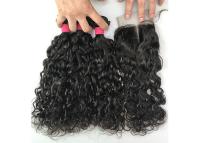 China 100% Virgin Peruvian Water Wave Human Hair With Closure Undyed Color for sale