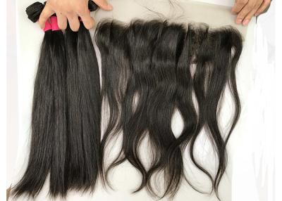 China 100% Brazilian Virgin Hair Extensions 18 Inch Silky Straight Lace Frontal Human Hair No Tangle Shedding for sale