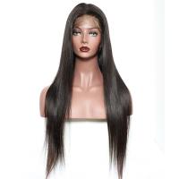 China 360 Full Lace Peruvian Human Hair Wig Straight 130 Density Natural Color 20 Inch for sale