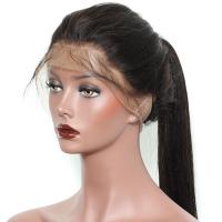 China 360 Full Lace Peruvian Human Hair Wig Straight 130 Density Natural Color 20 Inch for sale