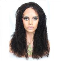 China No Shedding 360 Lace Front Human Hair Wig Afro Kinky Curly 1B Color 150 Density 8-40 Inch for sale