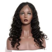 China 150 Density Braided Full Lace Human Hair Wig Brazilian Deep Wave 10A Grade 20 Inch for sale