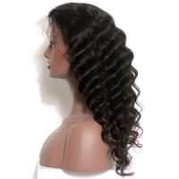 China 150 Density Braided Full Lace Human Hair Wig Brazilian Deep Wave 10A Grade 20 Inch for sale