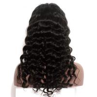 China 150 Density Braided Full Lace Human Hair Wig Brazilian Deep Wave 10A Grade 20 Inch for sale