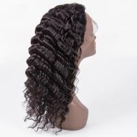 China 150 Density Braided Full Lace Human Hair Wig Brazilian Deep Wave 10A Grade 20 Inch for sale