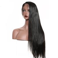 China Natural Color 180 Density Lace Front Human Hair Wigs for African American Women 10A Virgin Hair for sale