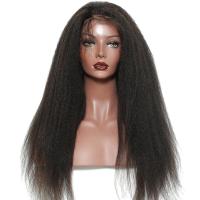 China Customized Indian Yaki Straight Human Hair Lace Front Wig 10A Grade 8-40 Inch for sale