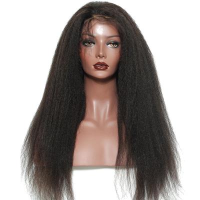 China Customized Indian Yaki Straight Human Hair Lace Front Wig 10A Grade 8-40 Inch for sale