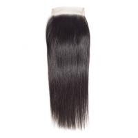 China Brazilian Straight Virgin Human Hair Extensions Closure 8-20 Inch 1B Natural Color 9A Grade for sale