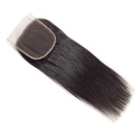 China Brazilian Straight Virgin Human Hair Extensions Closure 8-20 Inch 1B Natural Color 9A Grade for sale