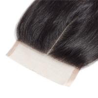 China Brazilian Straight Virgin Human Hair Extensions Closure 8-20 Inch 1B Natural Color 9A Grade for sale