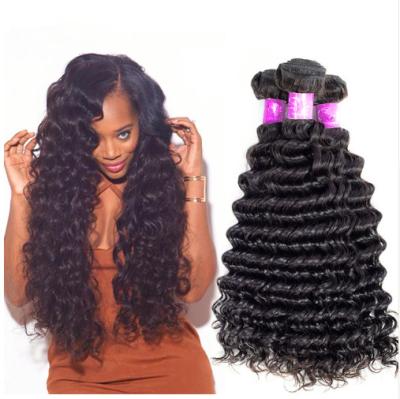 China Deep Wave 1B 100% Brazilian Virgin Human Hair Bundles 8-40 Inch for Black Women for sale