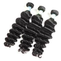 China Unprocessed Full Cuticle Peruvian Human Hair Weave Natural Color 1B for sale