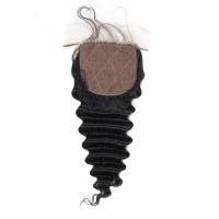 China Peruvian Deep Wave Virgin Human Hair Bundles 4 X 4 Lace Closure for sale
