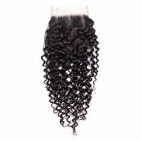 China Peruvian Body Wave Hair 1B Natural Curly Closure 8-24 Inches Virgin Human Hair Weft for sale