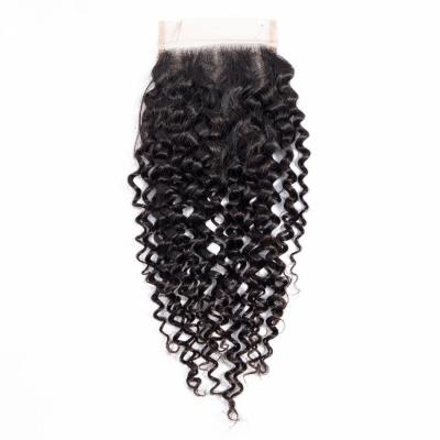China Peruvian Body Wave Hair 1B Natural Curly Closure 8-24 Inches Virgin Human Hair Weft for sale