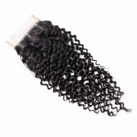 China Peruvian Body Wave Hair 1B Natural Curly Closure 8-24 Inches Virgin Human Hair Weft for sale
