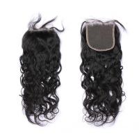 China Natural Wave Closure Free Part Peruvian Human Hair Extensions No Shedding No Tangle for sale