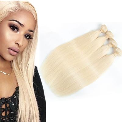 China 10-30 Inch Double Weft Peruvian Virgin Hair Straight Weave Color 613 Blonde 100g for sale