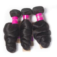 China Double Weft Peruvian Loose Wave Hair Extensions 1B Natural Color 10A Grade 18 Inch Silky Soft for sale