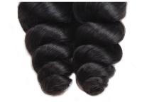 China Double Weft Peruvian Loose Wave Hair Extensions 1B Natural Color 10A Grade 18 Inch Silky Soft for sale