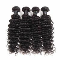 China Black Color 100% Brazilian Virgin Hair Deep Wave Bundles 8-40 Inch with Lace Closure for sale
