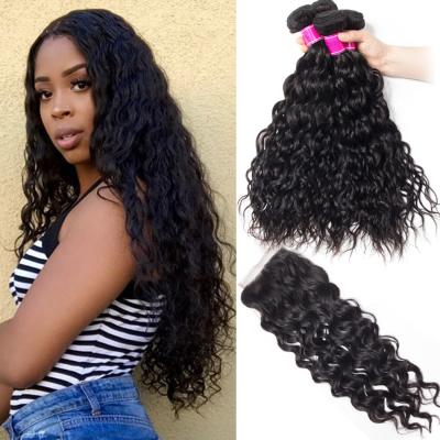 China 10A Grade 24 Inch Virgin Human Hair Extensions Natural Wave Black Color for sale