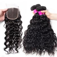 China 10A Grade 24 Inch Virgin Human Hair Extensions Natural Wave Black Color for sale