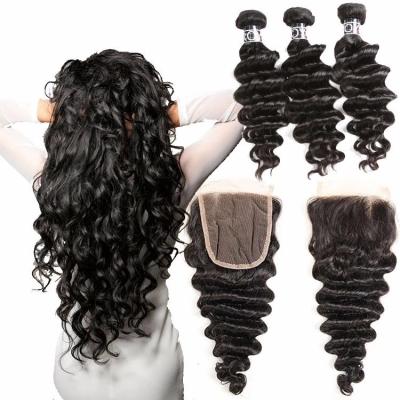 China Loose Deep Wave Virgin Brazilian Human Hair Bundles 8-40 Inch No Tangle for sale