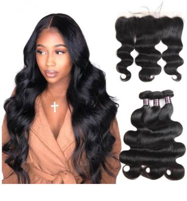 China 10 Inch Virgin Human Hair Body Wave Bundles with Lace Frontal 13x6 for Women for sale