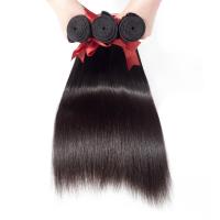 China 8 Inch 100 Peruvian Human Hair Weave Straight Bundles with Lace Frontal 1B Natural Color for sale